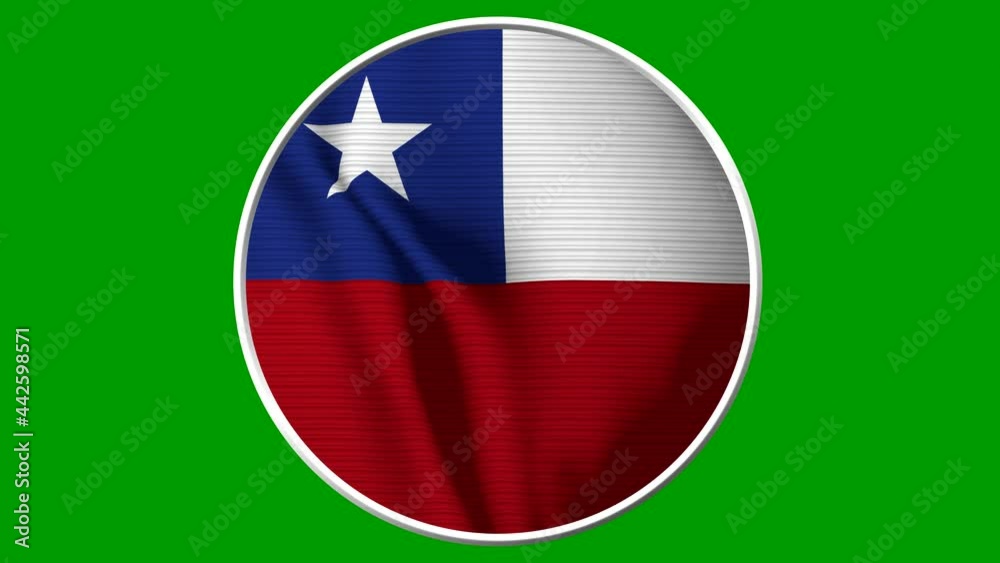 Vidéo Stock Chile Circular Flag Loop - Realistic 4K flag waving in the ...