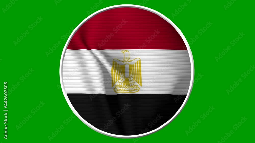 Egypt Circular Flag Loop - Realistic 4K flag waving in the wind ...
