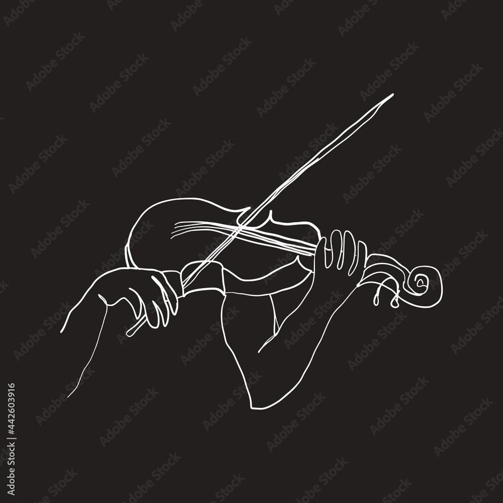 Abstraction of violin with musical notes, classical musical instrument ...