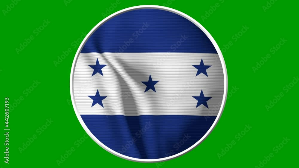 Honduras Circular Flag Loop - Realistic 4K flag waving in the wind ...