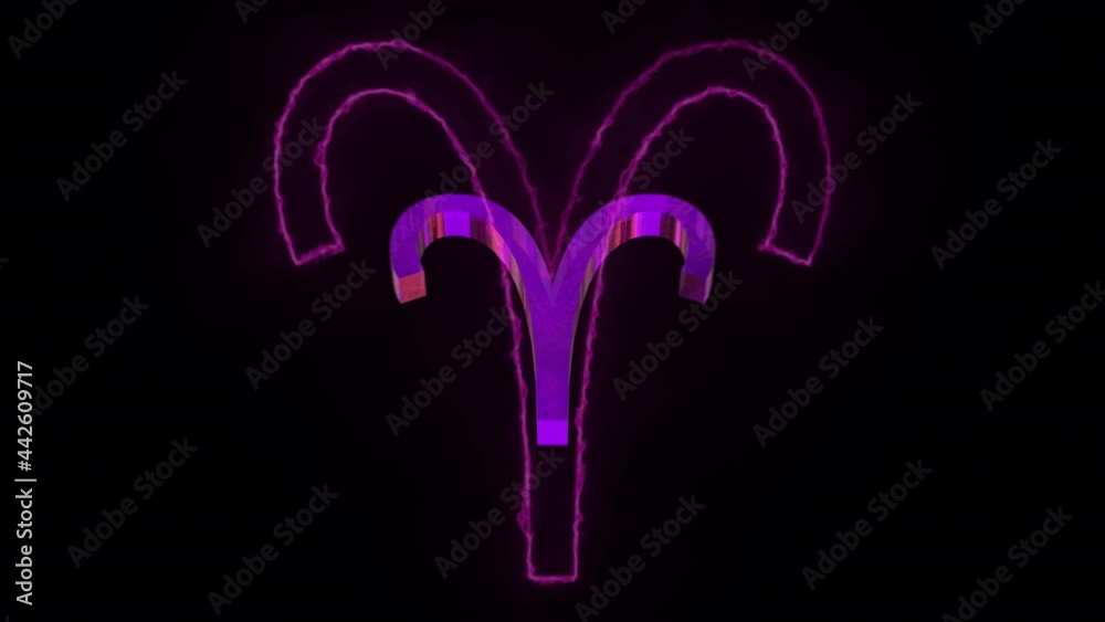 Aries 3D Animated Zodiac Symbol. Seamlessly Looping Video Clip, 6 ...