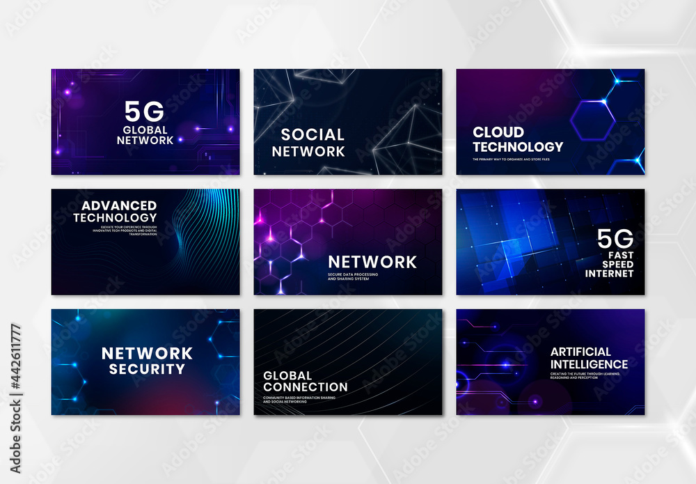 Digital Technology Presentation Layout Stock Template | Adobe Stock