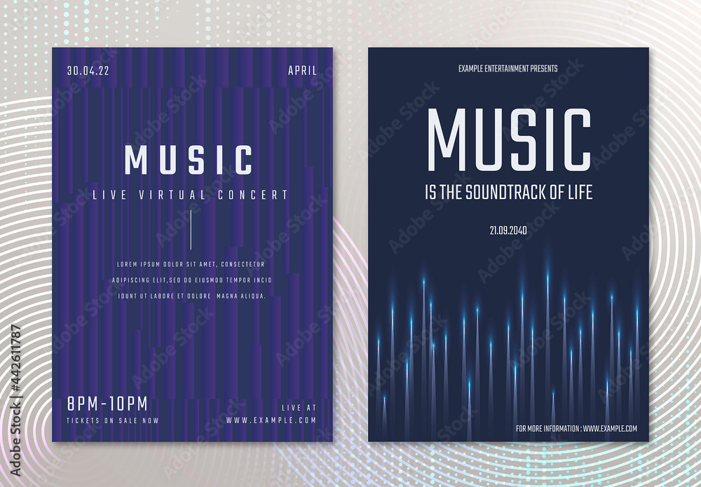 Concert Poster Layout for Advertisement Set Stock Template | Adobe Stock