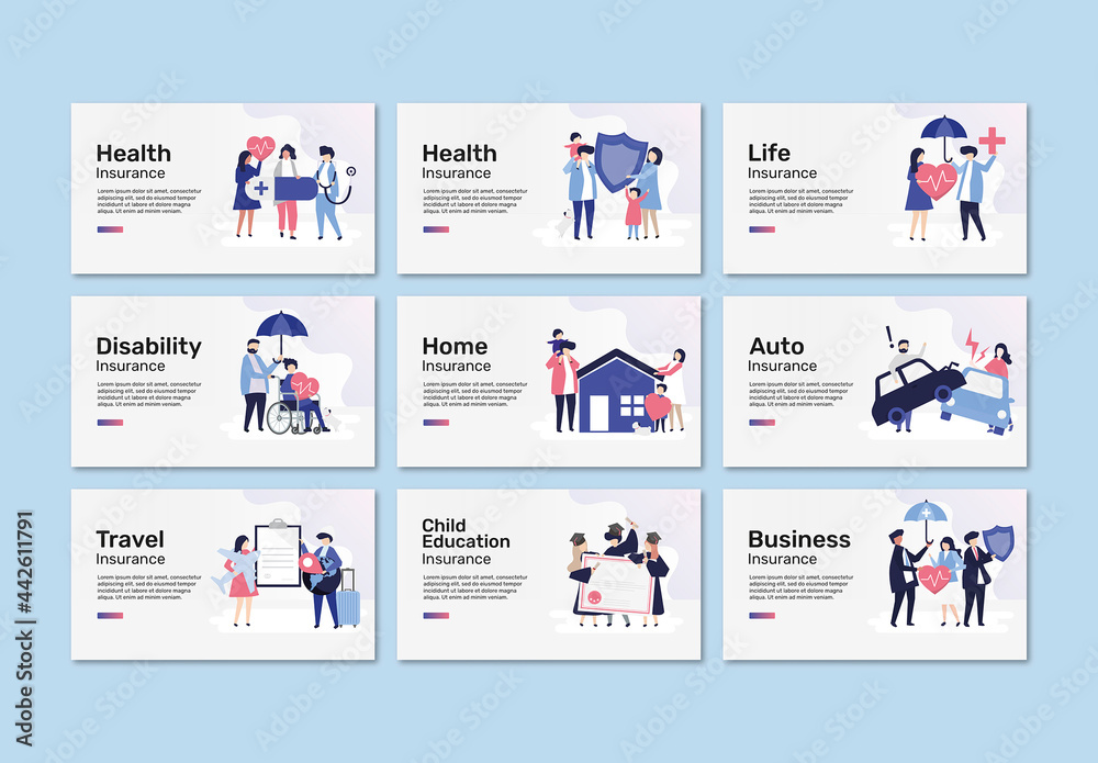 Editable Layout for Insurance Presentation Stock Template | Adobe Stock