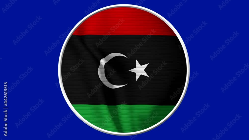Libya Circular Flag Loop - Realistic 4K flag waving in the wind ...