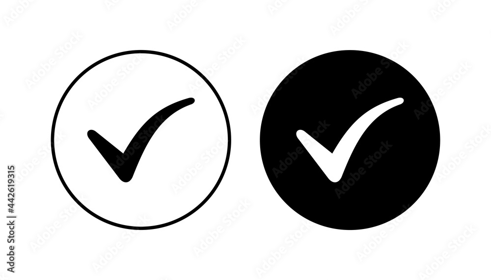 Check mark set. Check mark icon. Tick mark symbol vector Stock Vector ...