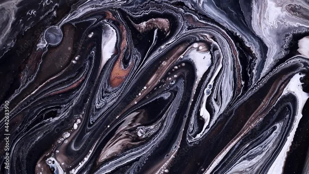 Fluid art drawing video, abstract acryl texture with colorful waves ...