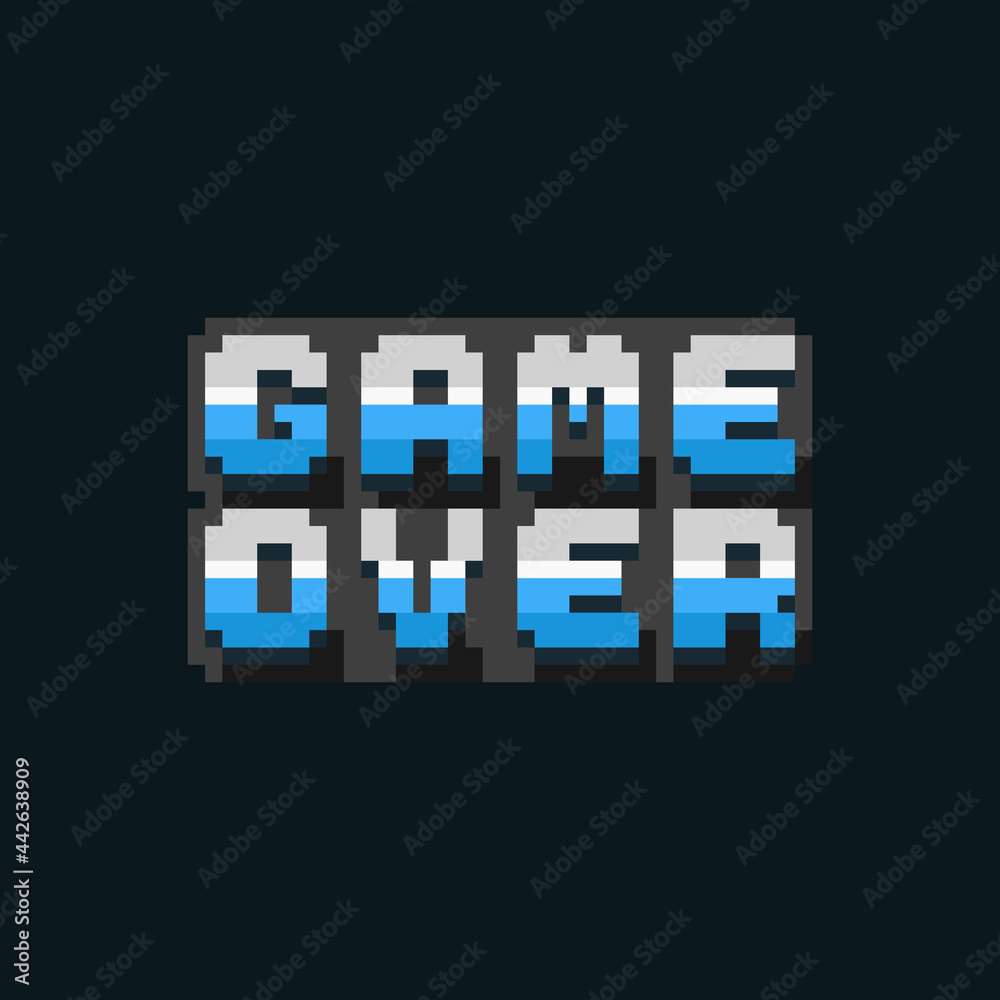 Pixel art game over icon text design. Stock Vector | Adobe Stock