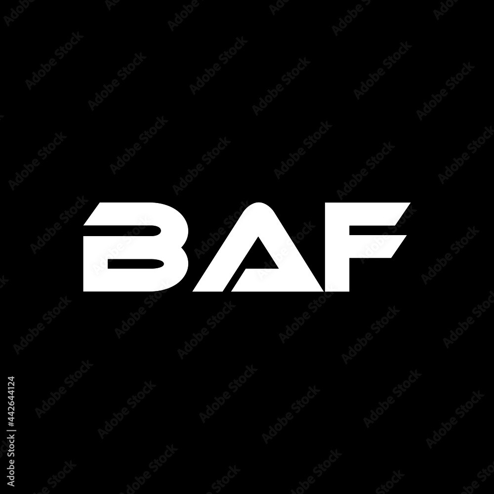 BAF letter logo design with black background in illustrator, vector ...