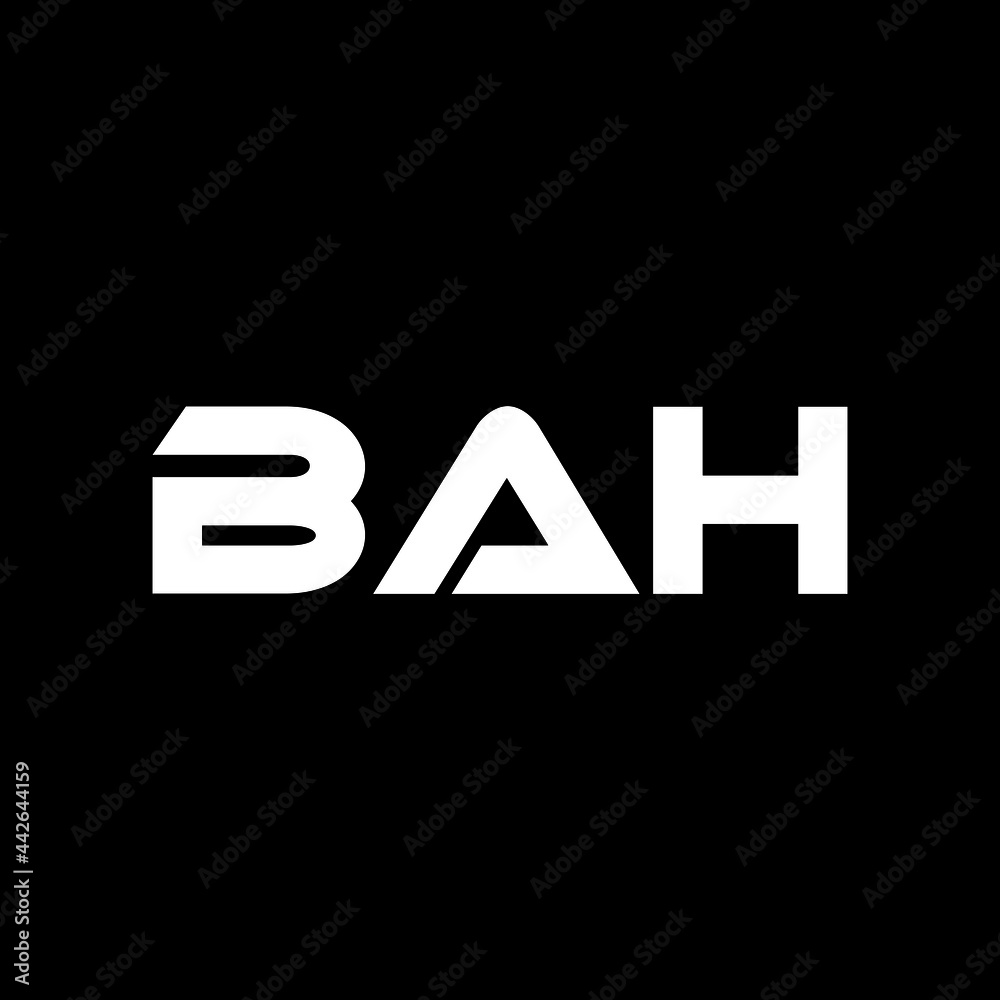 BAH letter logo design with black background in illustrator, vector ...