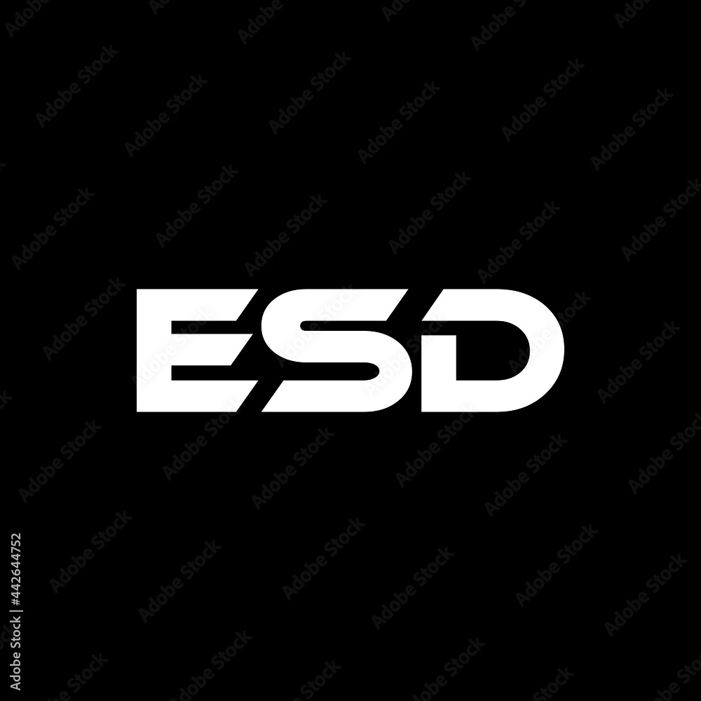 ESD letter logo design with black background in illustrator, vector ...