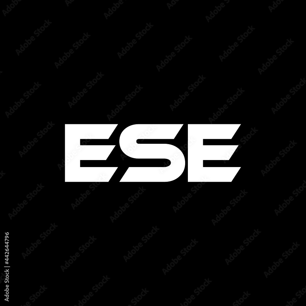 Vecteur Stock ESE letter logo design with black background in ...