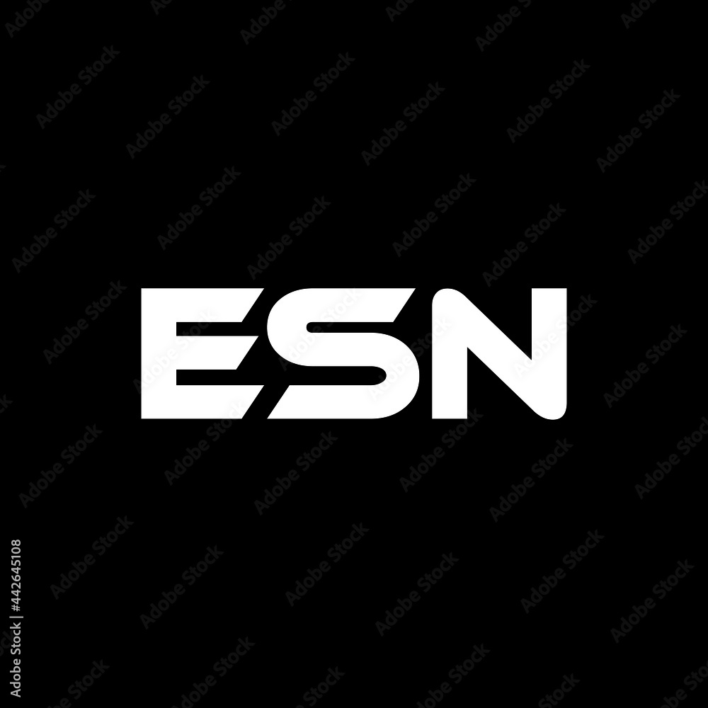 ESN letter logo design with black background in illustrator, vector ...