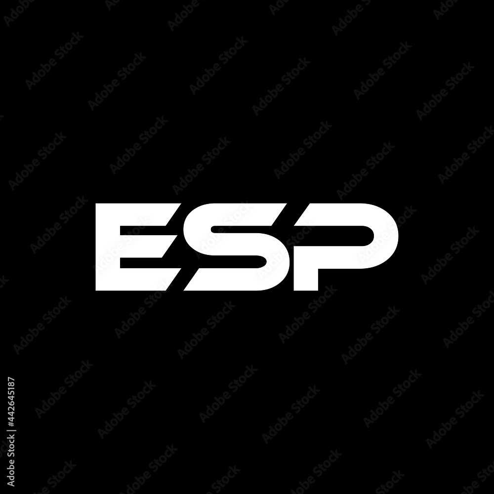 Vecteur Stock ESP letter logo design with black background in ...