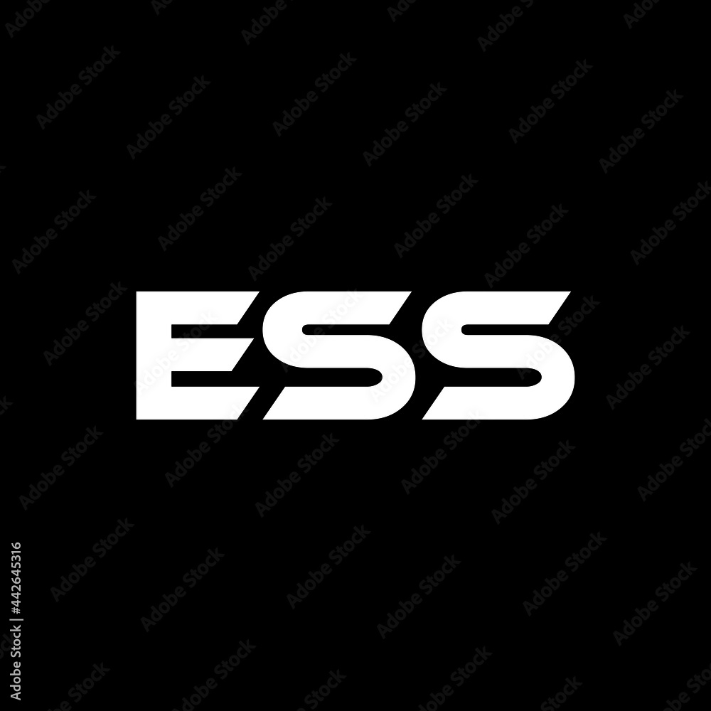 ESS letter logo design with black background in illustrator, vector ...