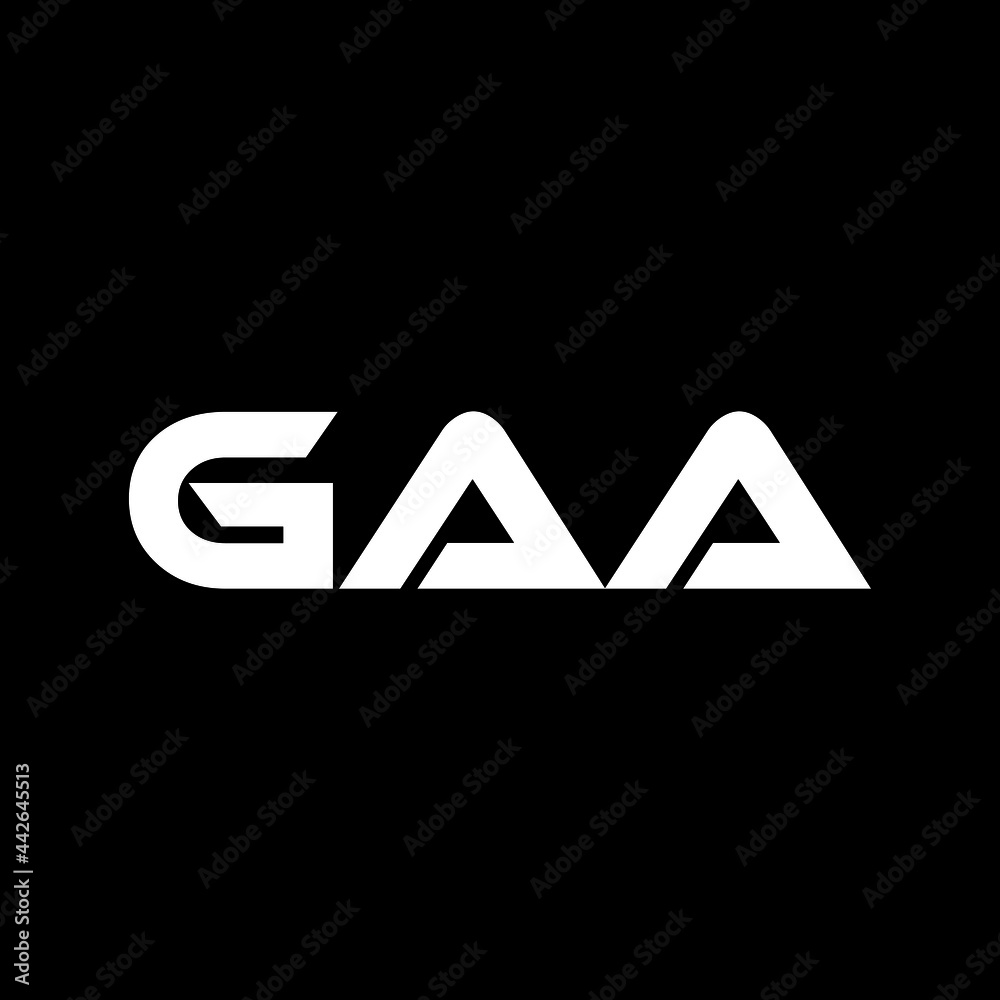 GAA letter logo design with black background in illustrator, vector ...