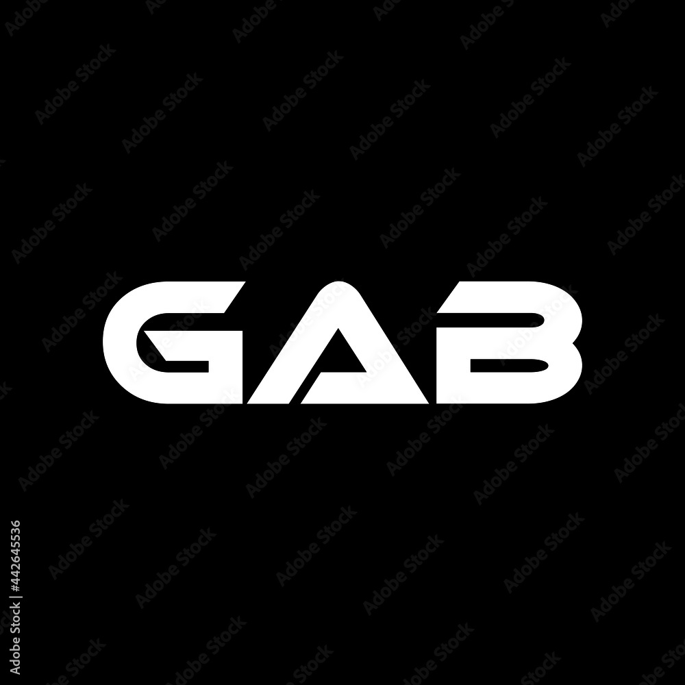 GAB letter logo design with black background in illustrator, vector ...