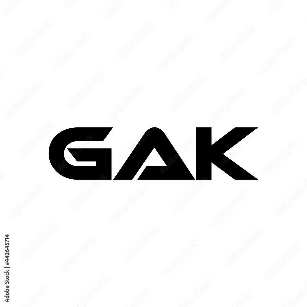 GAK letter logo design with white background in illustrator, vector ...