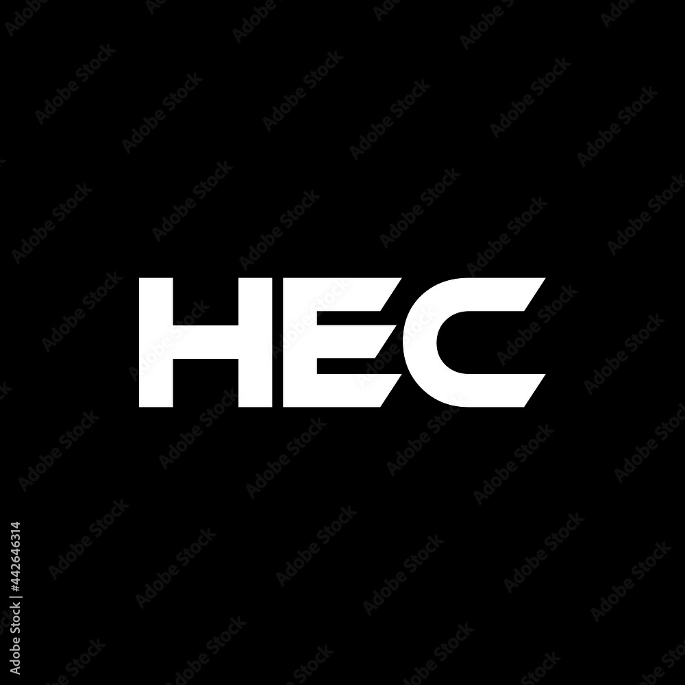 HEC letter logo design with black background in illustrator, vector ...