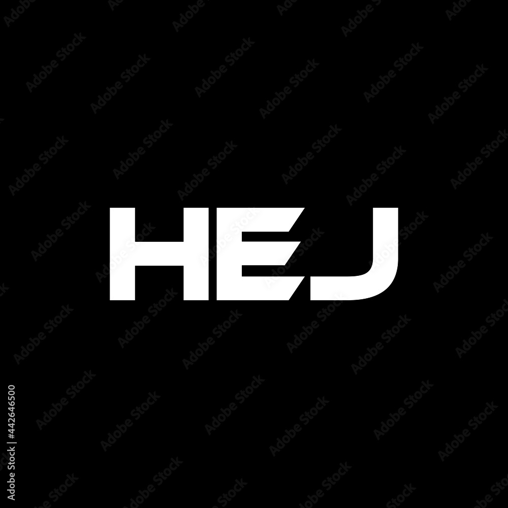 HEJ letter logo design with black background in illustrator, vector ...