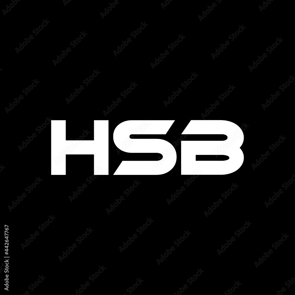 HSB letter logo design with black background in illustrator, vector ...