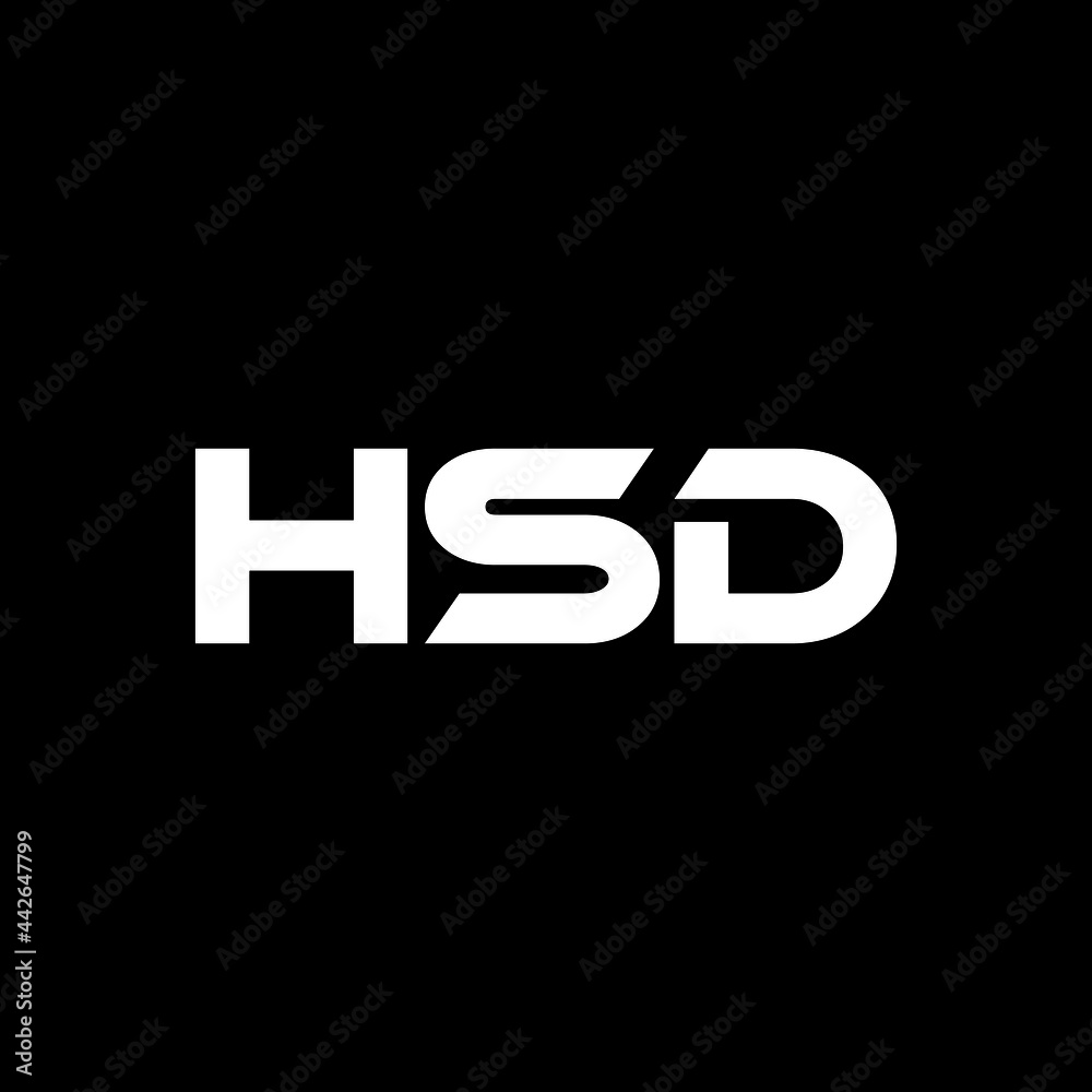 HSD letter logo design with black background in illustrator, vector ...