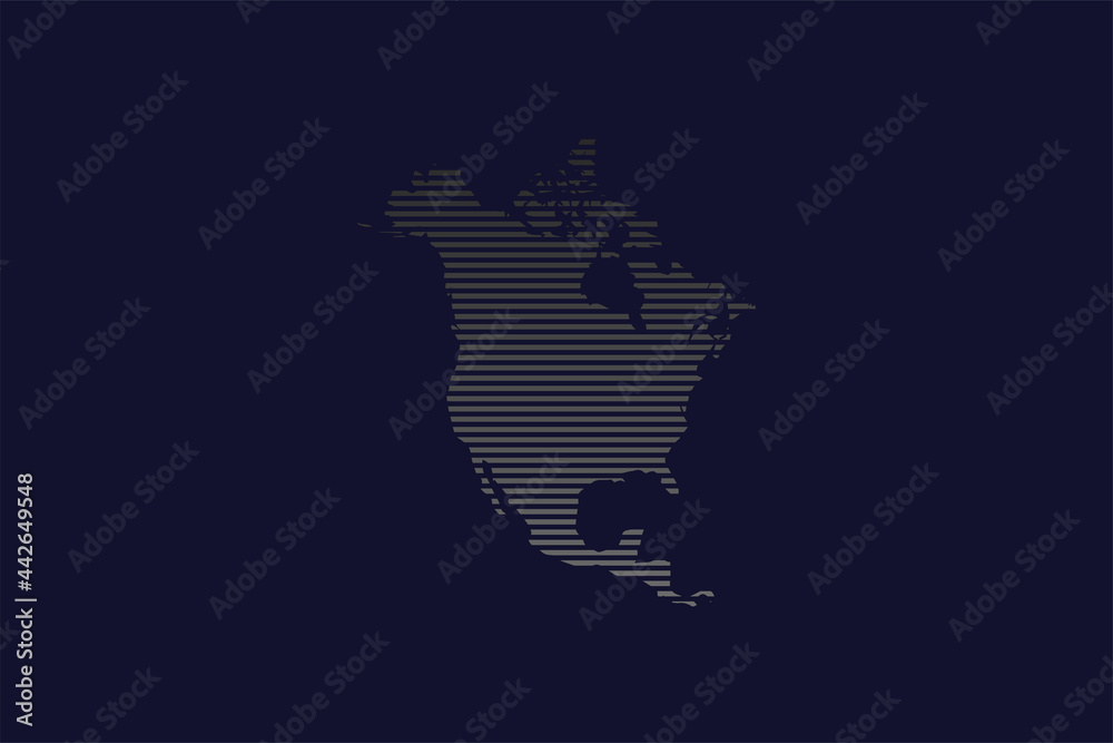 North America map line art for background and news. North America world ...