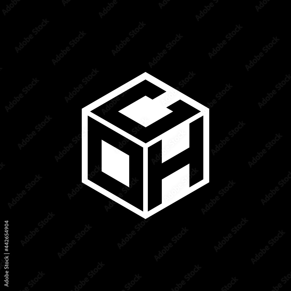 DHC letter logo design with black background in illustrator, vector ...