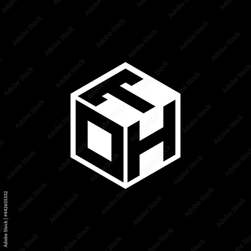 DHT letter logo design with black background in illustrator, vector ...
