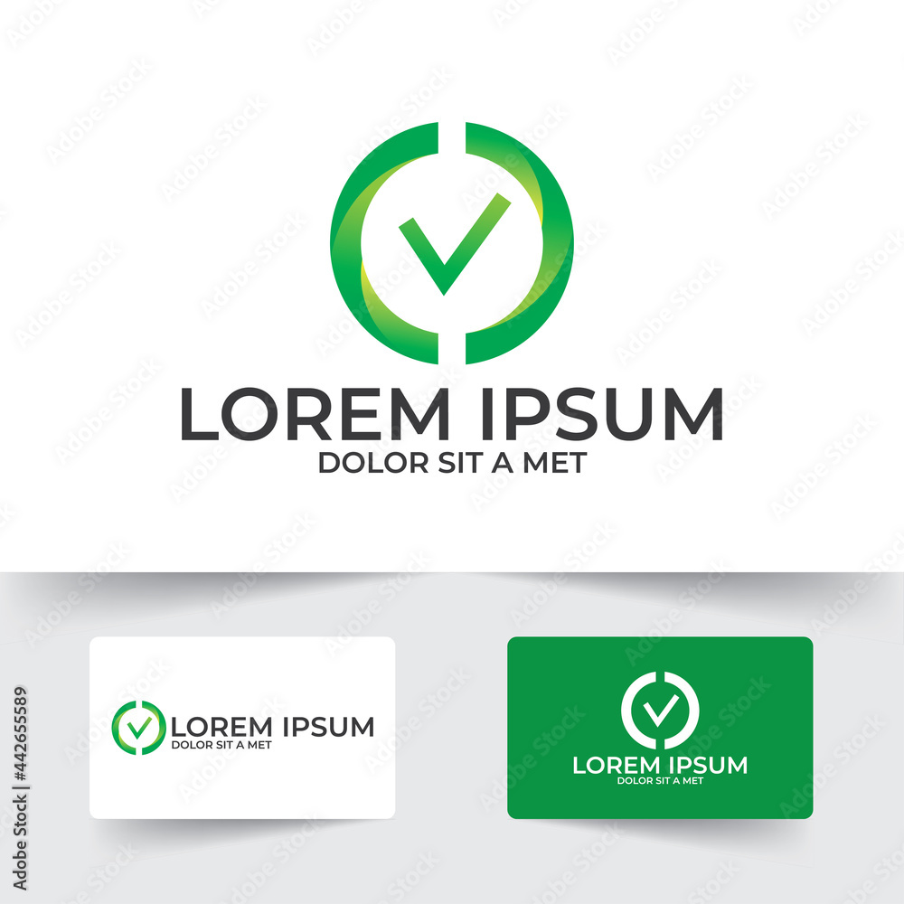 Check icon logo design template, Circle with check mark icon on it ...
