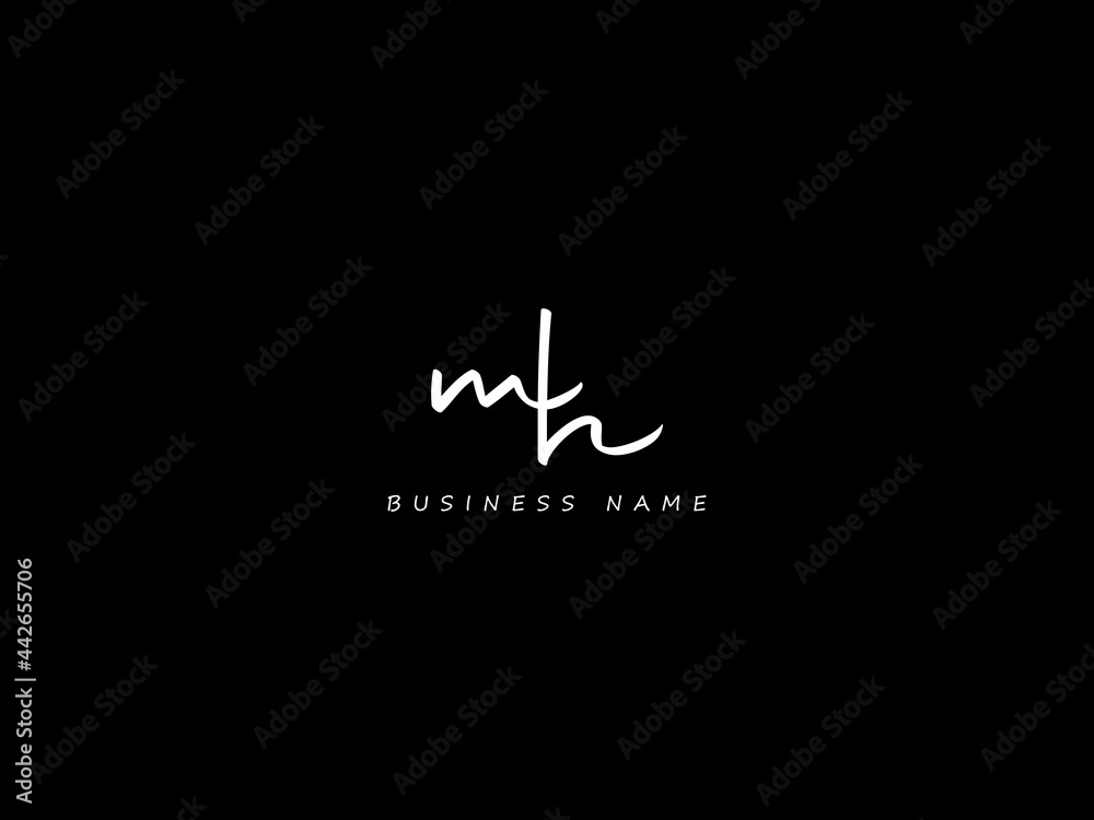 Letter MH Logo, signature mh logo icon vector for your business Stock ...