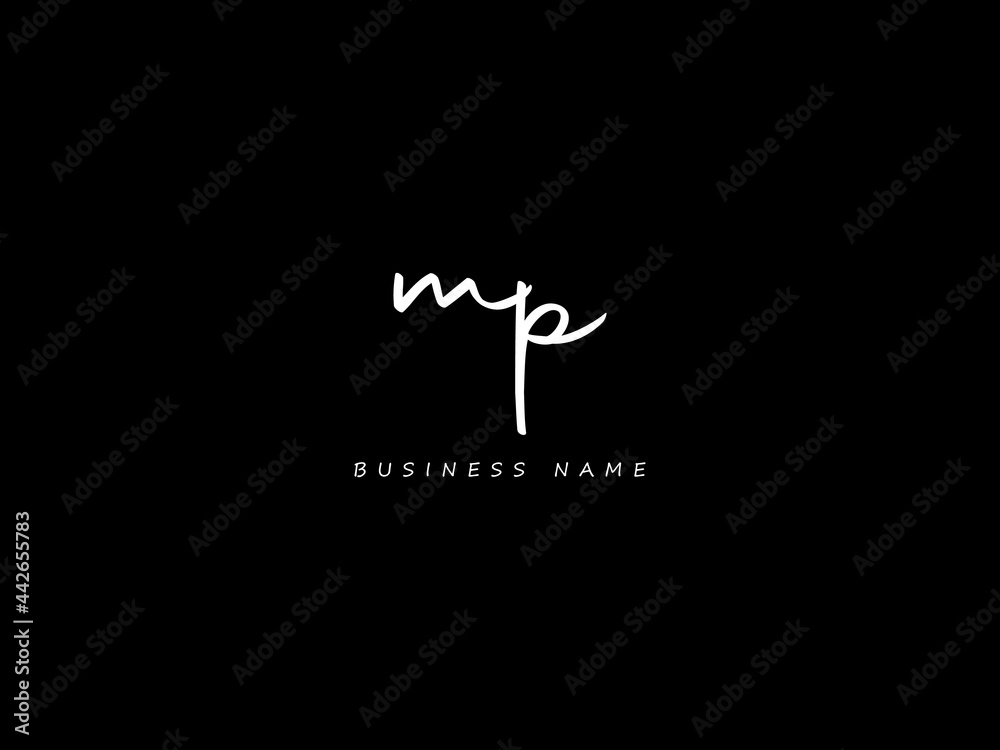 Letter MP Logo, signature mp logo icon vector for your business Stock ...