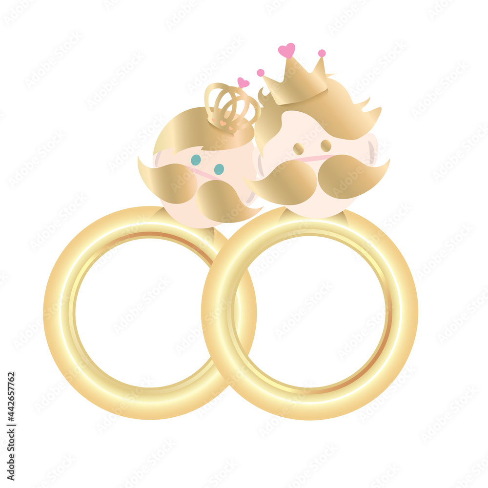 Cute vector cartoon gay couple wedding, the concept for wedding ...