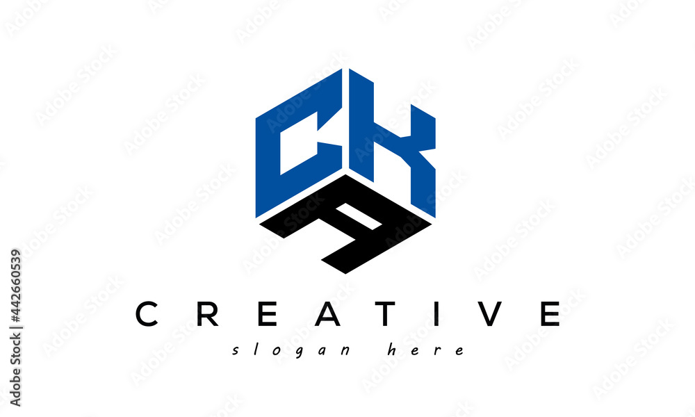 CKA letters creative logo with hexagon Stock Vector | Adobe Stock