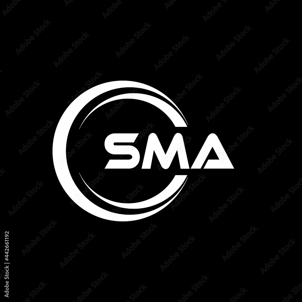 SMA letter logo design with black background in illustrator, vector ...