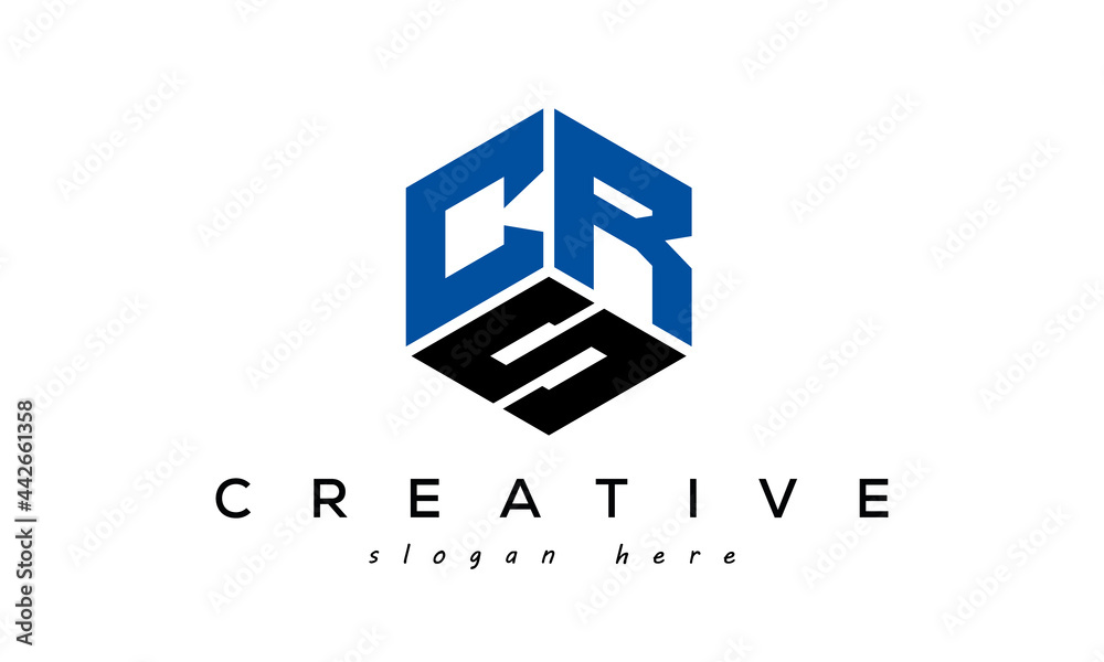 CRS letters creative logo with hexagon Stock Vector | Adobe Stock