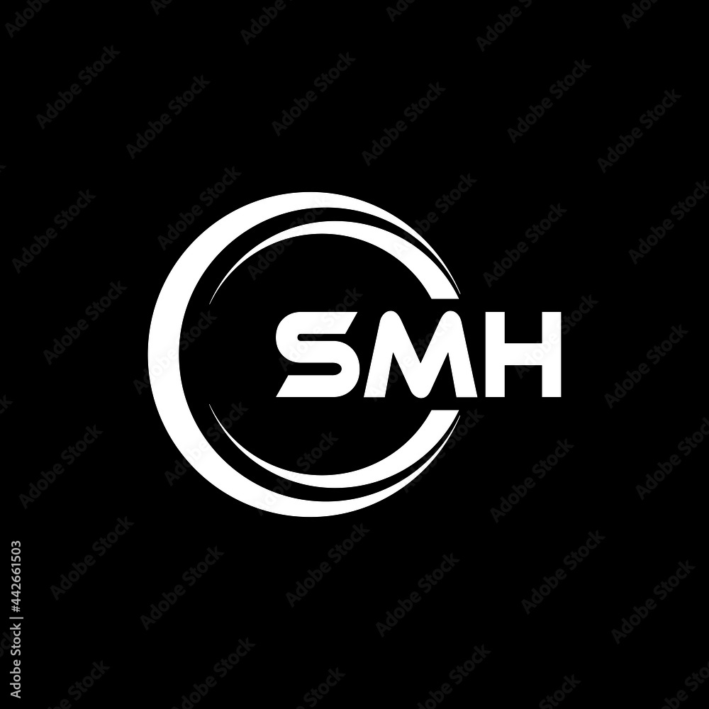 SMH letter logo design with black background in illustrator, vector ...