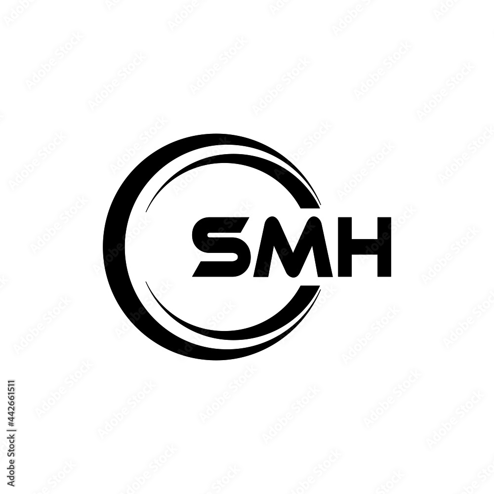 SMH letter logo design with white background in illustrator, vector ...