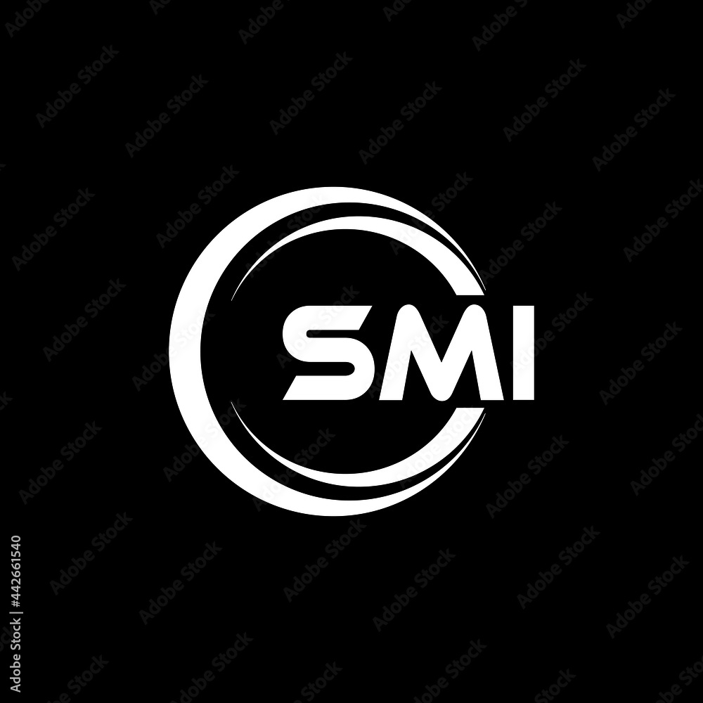 SMI letter logo design with black background in illustrator, vector ...