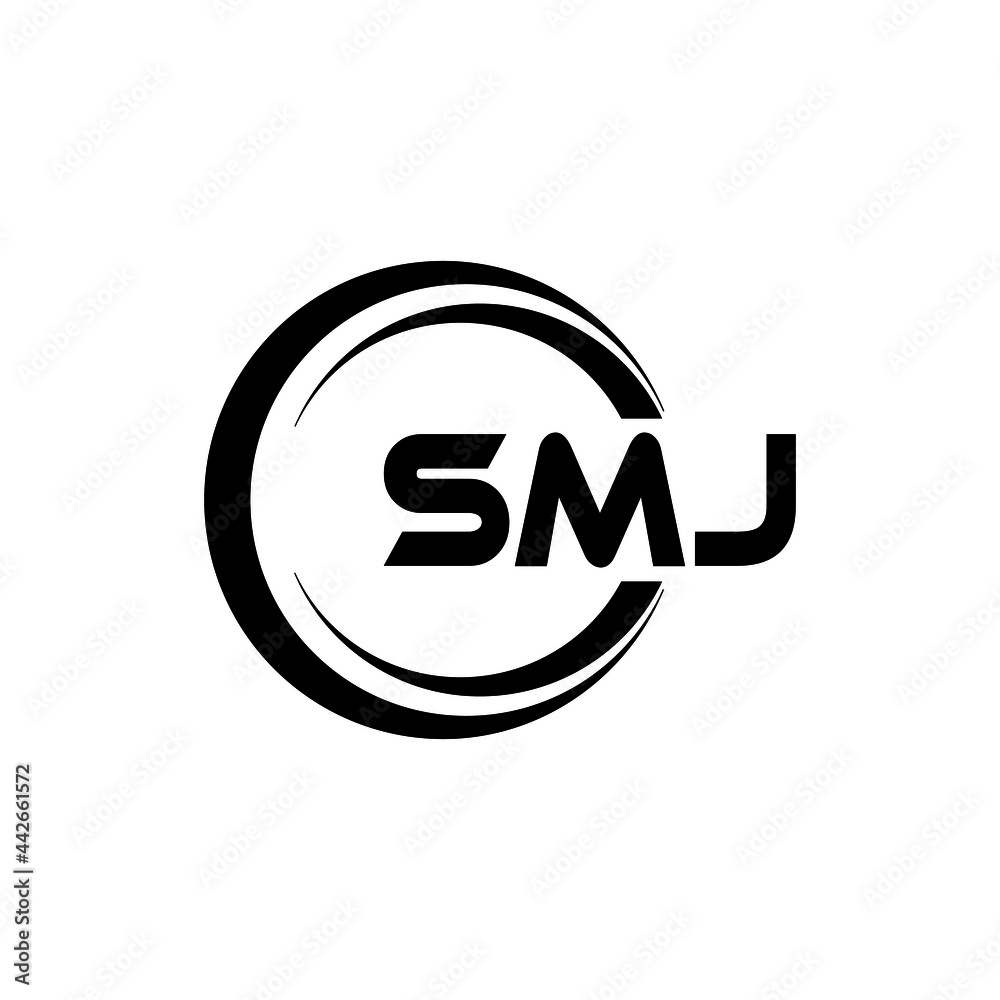 Vettoriale Stock SMJ letter logo design with white background in ...