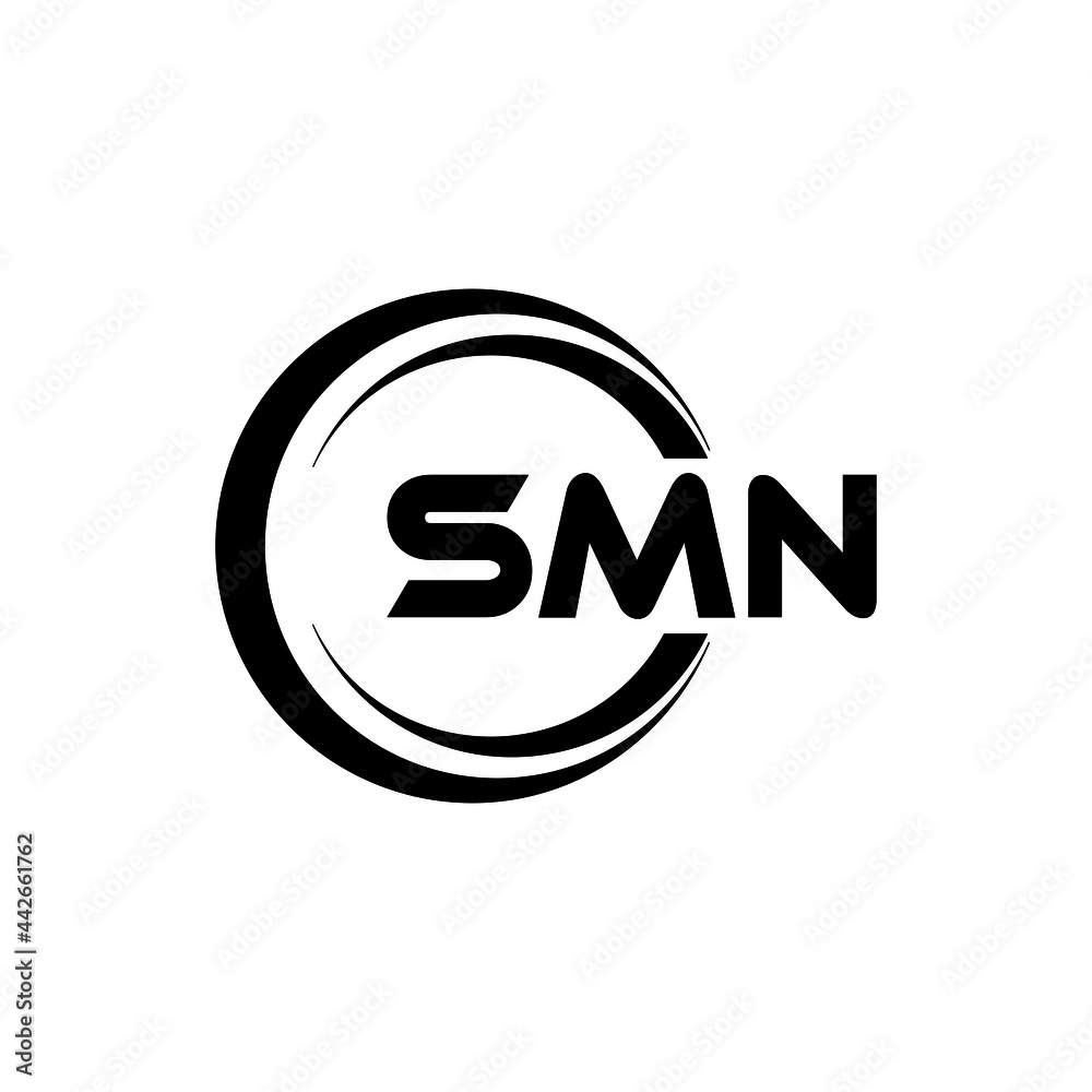 SMN letter logo design with white background in illustrator, vector ...