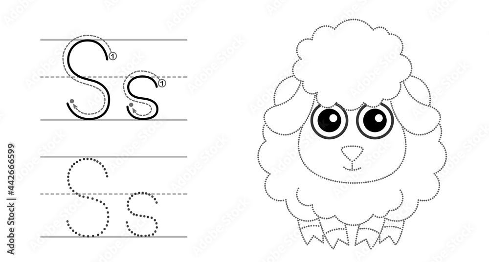 Trace the letter and picture and color it. Educational children tracing ...