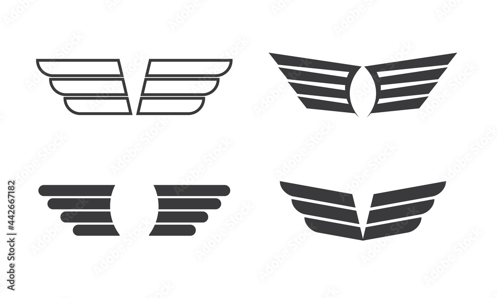 aviation wings set symbol . flying symbols . pilot insignia . vector ...