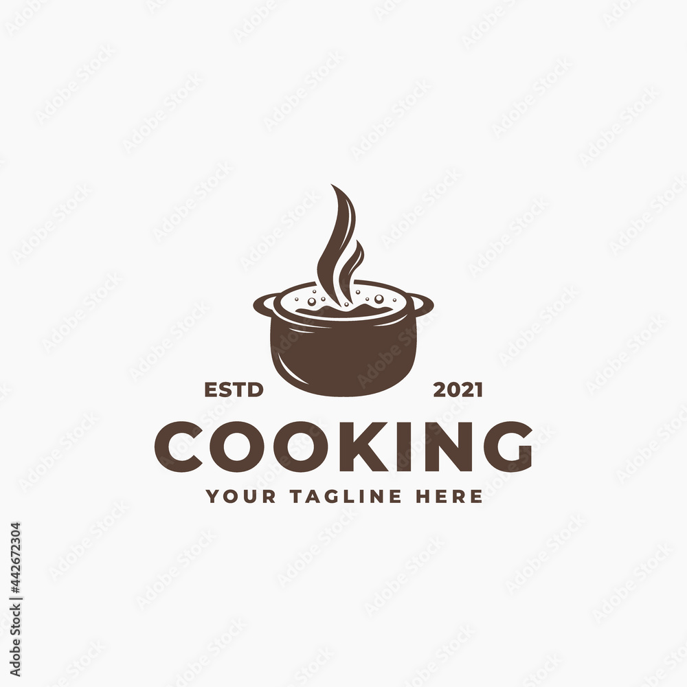 cook logo for cooking school class, simple cooking logo with pan ...