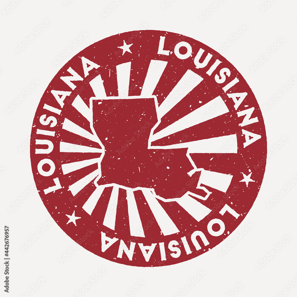 Louisiana stamp. Travel red rubber stamp with the map of us state ...