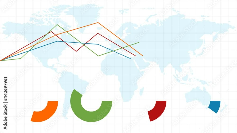Statistics concept, Business Data Graph chart concept on world map ...