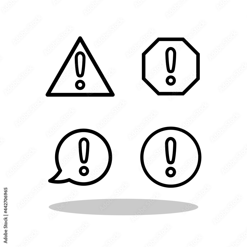 Set of warning sign icons in flat style. Danger warning symbol for your ...