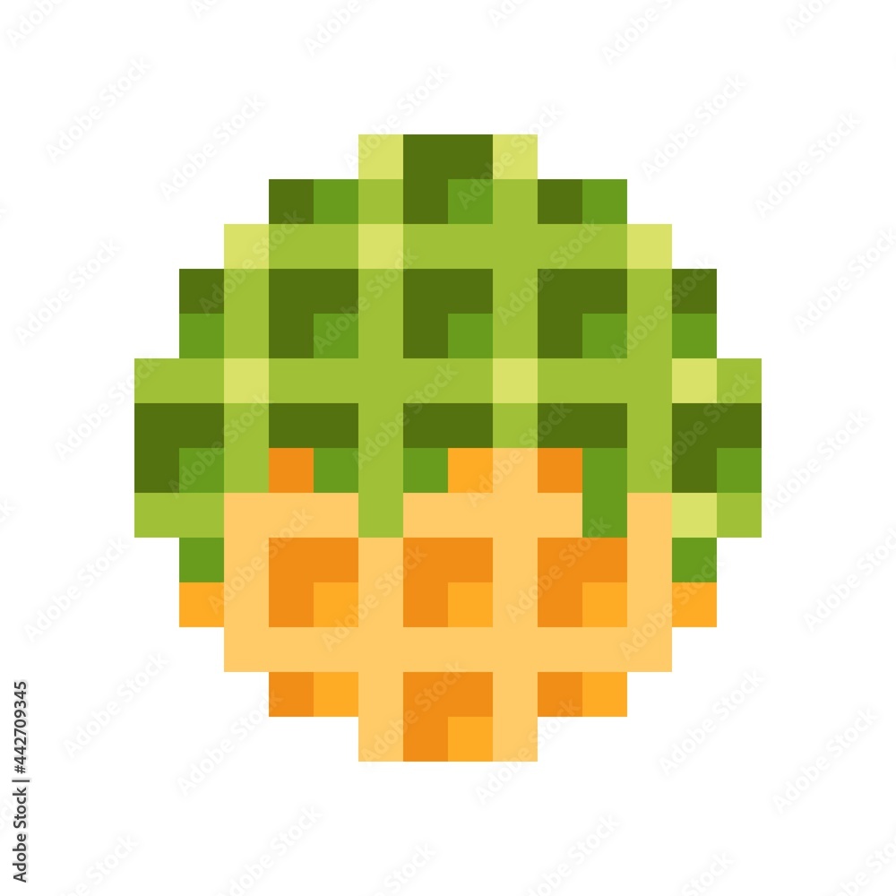Circle waffle pixel art. Vector illustration. Valentine's Day. Green ...