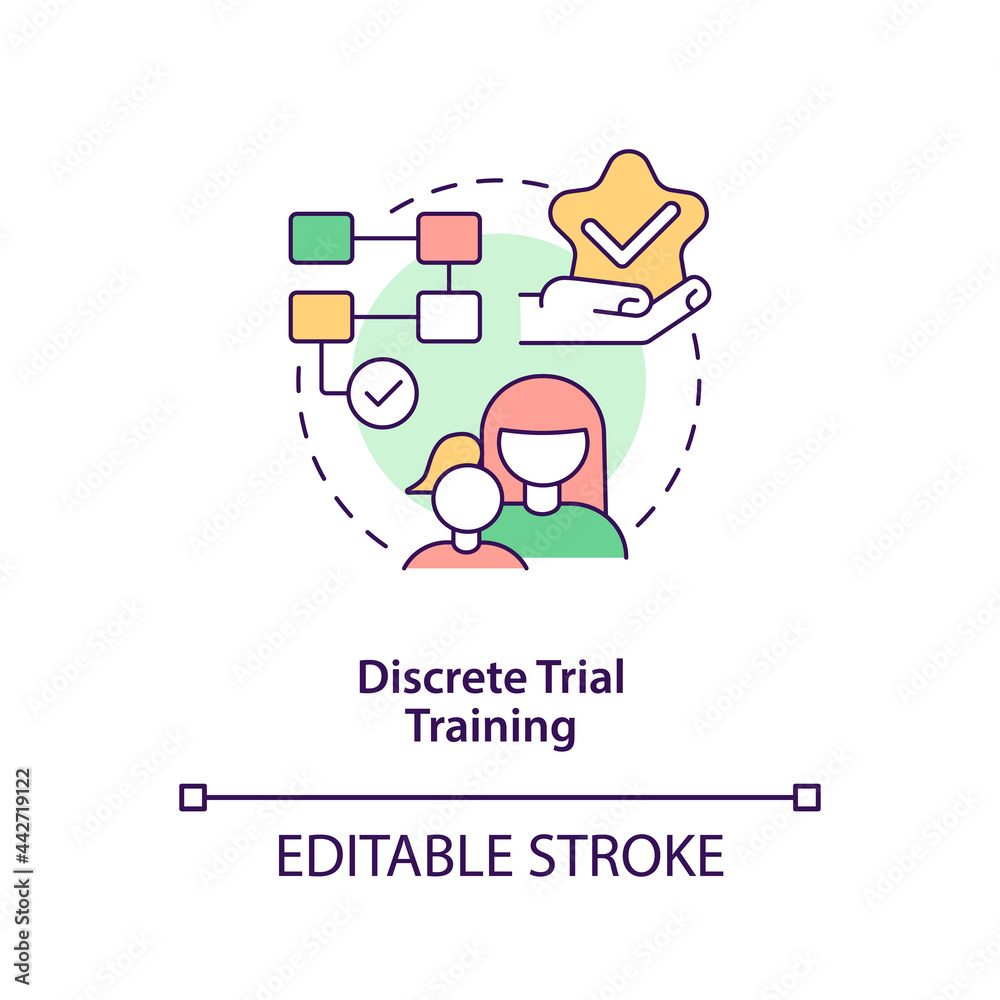 Discrete trial training concept icon. Autistic behavior correction ...
