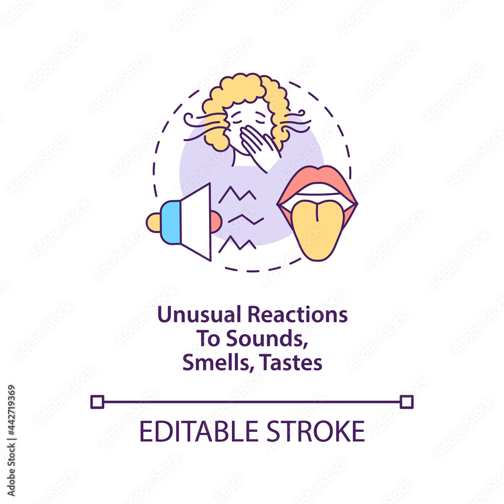 Sensory sensitivity concept icon. Autism symptom abstract idea thin ...